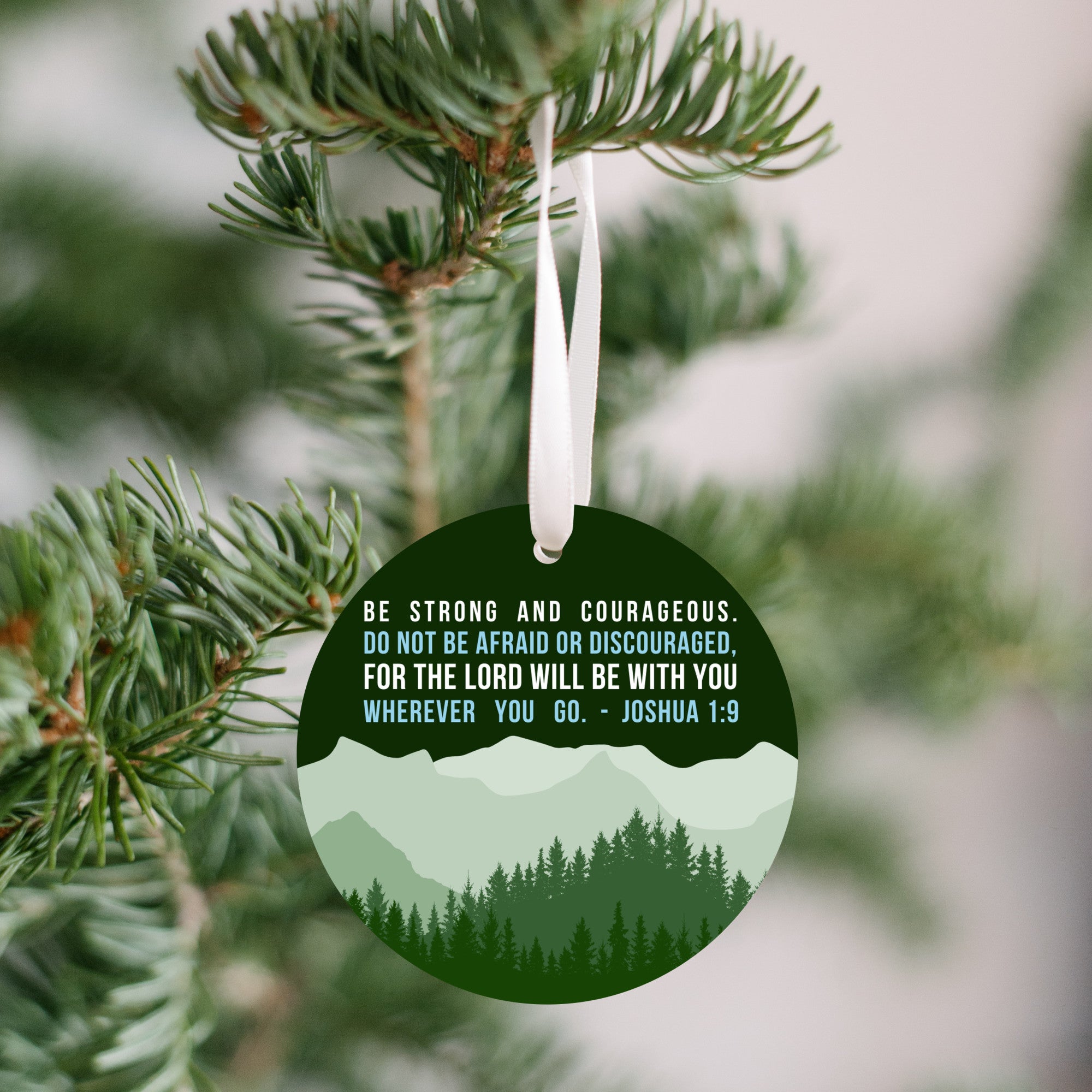 Joshua 1:9 Be Strong and Courageous Ornament – Custom Platter